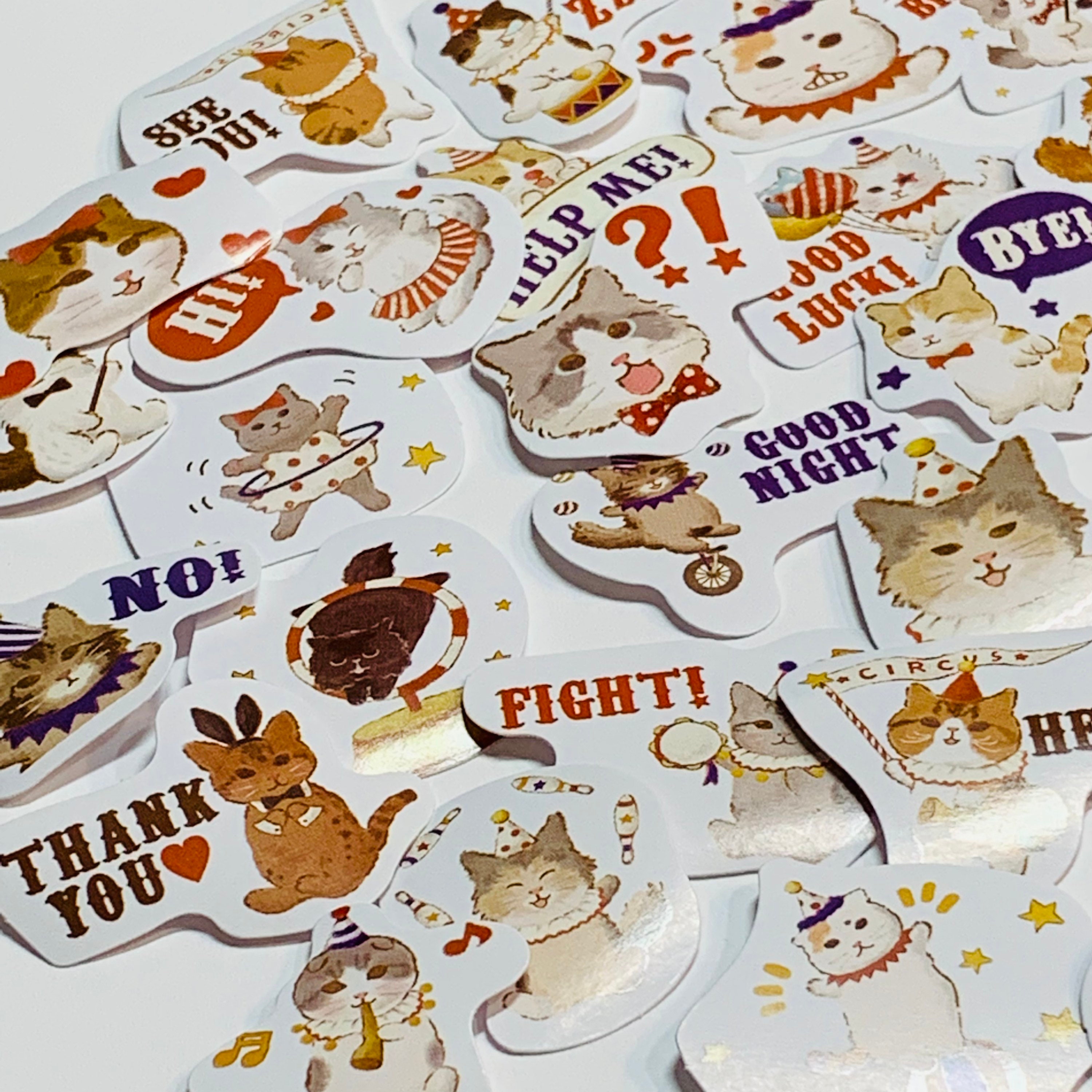 HAPPY BIRTHDAY CAT Salutations Stickers 45 Pieces Each | Etsy