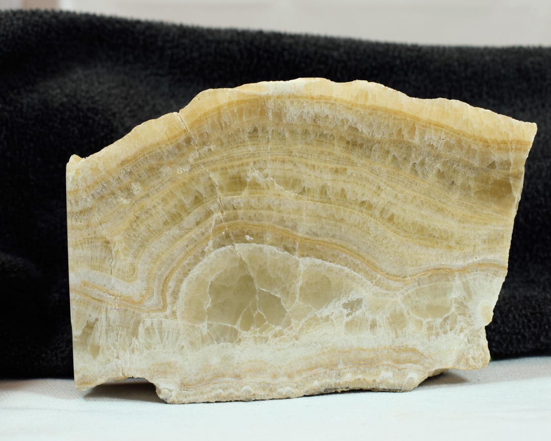 Golden Banded Calcite From Utah. Onyx, Calcite Slice, Calcite Slab ...