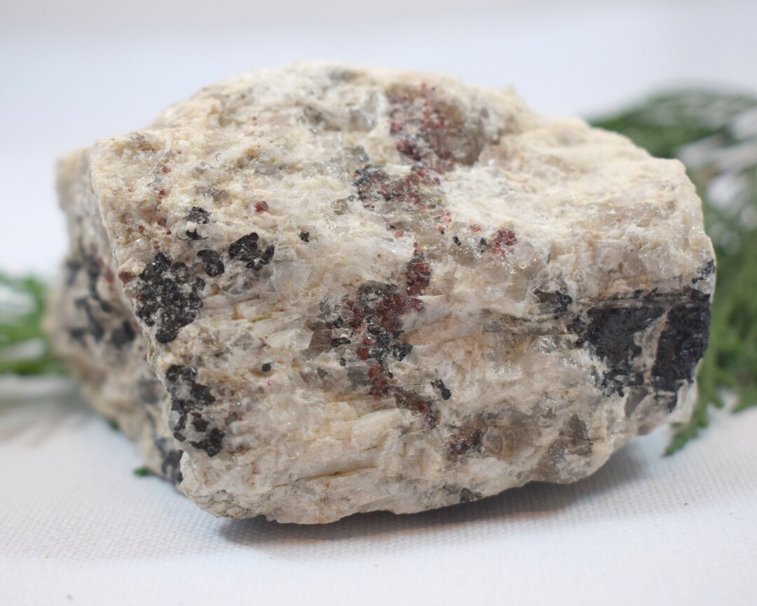 Red Garnet With Black Tourmaline Pegmatite From Maine. Rocks and ...