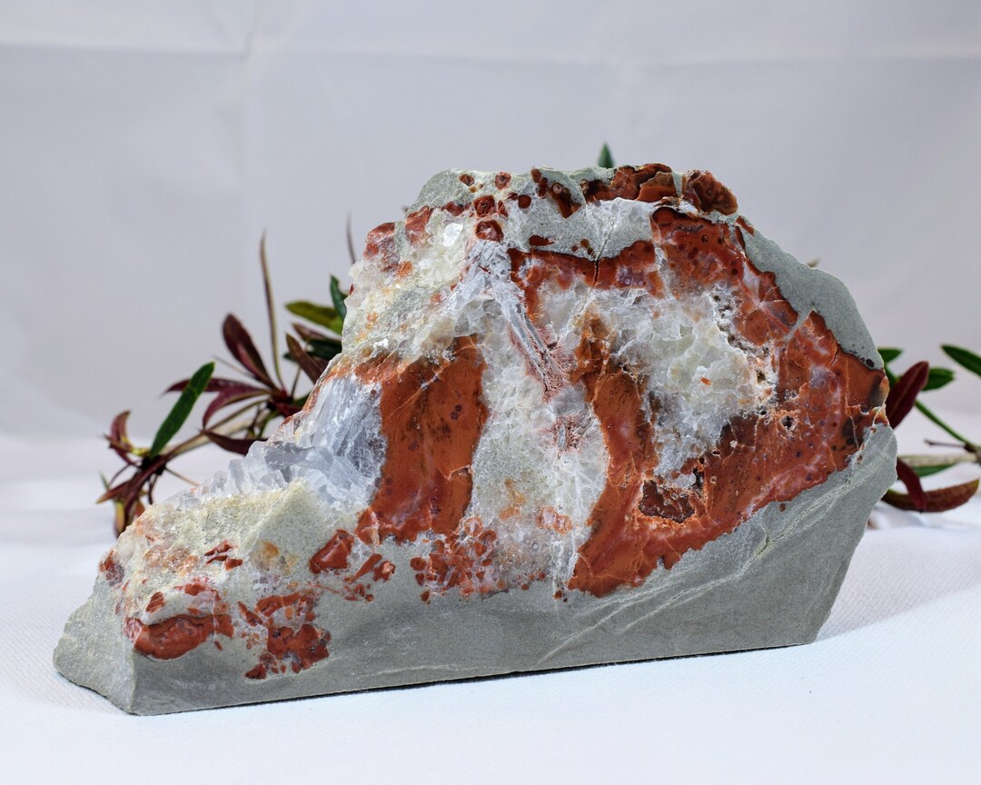 Red Geode Slab With Celestite From Utah. Red Jasper, Agate Geode, Rocks ...