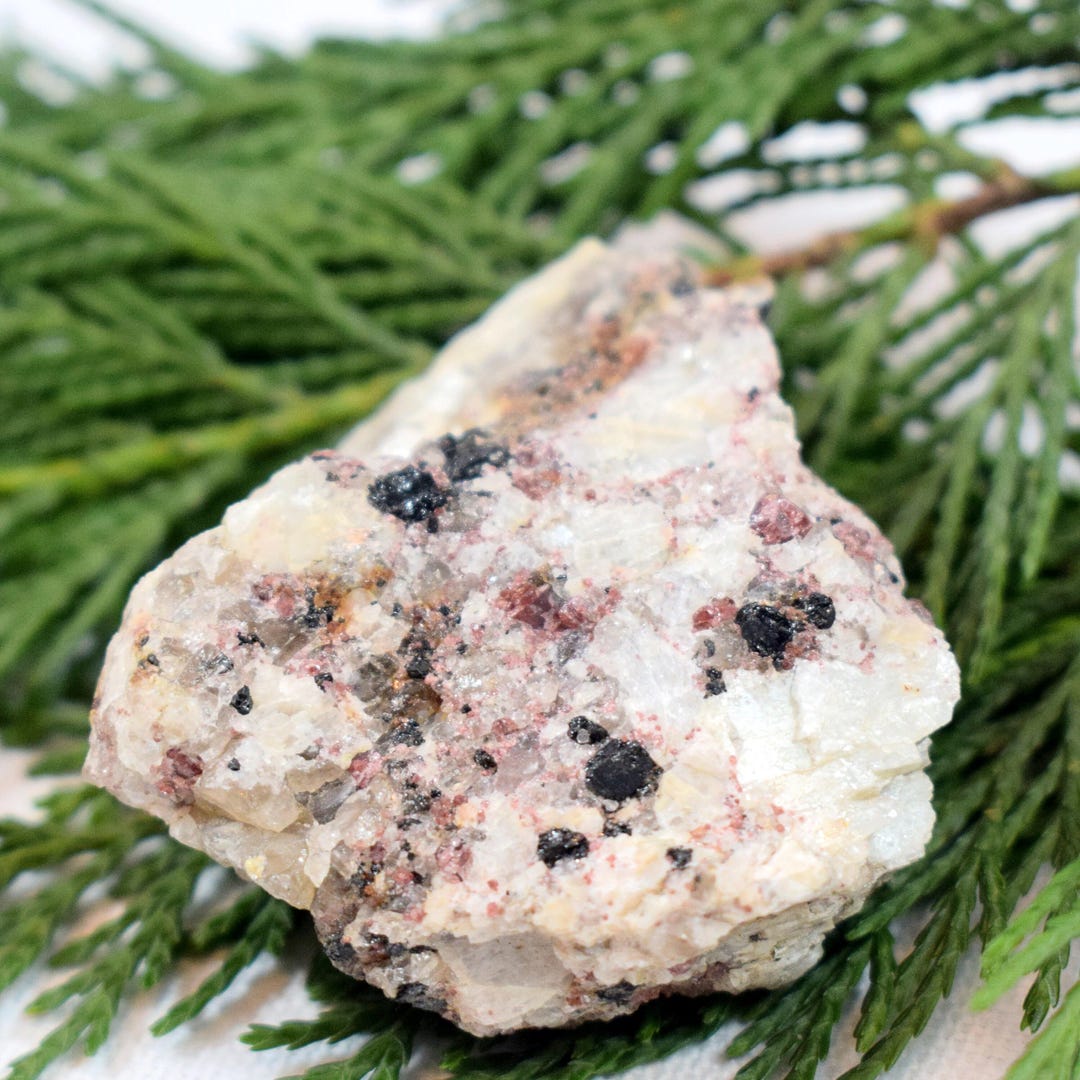 Red Garnet & Black Tourmaline in Pegmatite From Maine: Natural Crystals ...