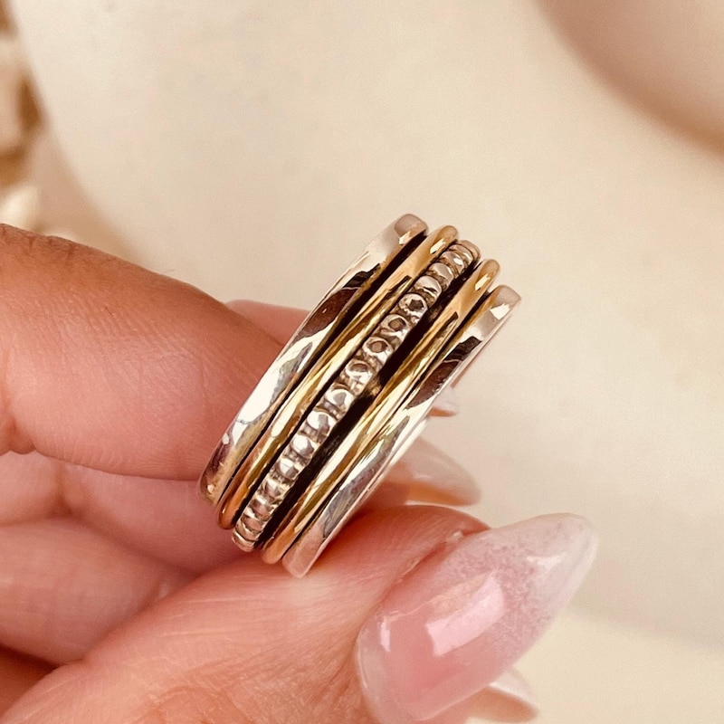 Two Tone Gold Thumb Ring - Etsy