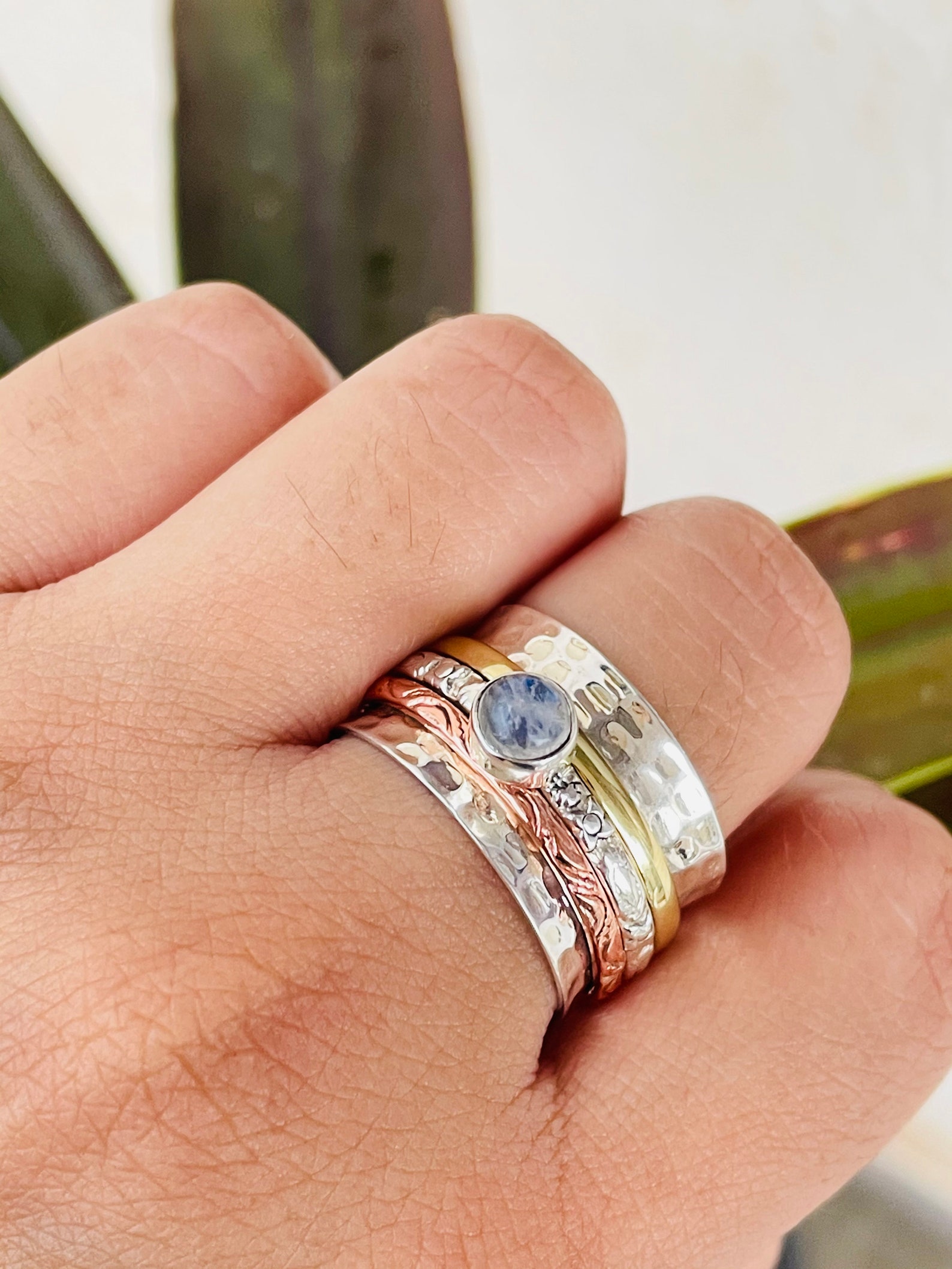 Boho Spinner Ring for Women Antique Silver Ringsterling - Etsy