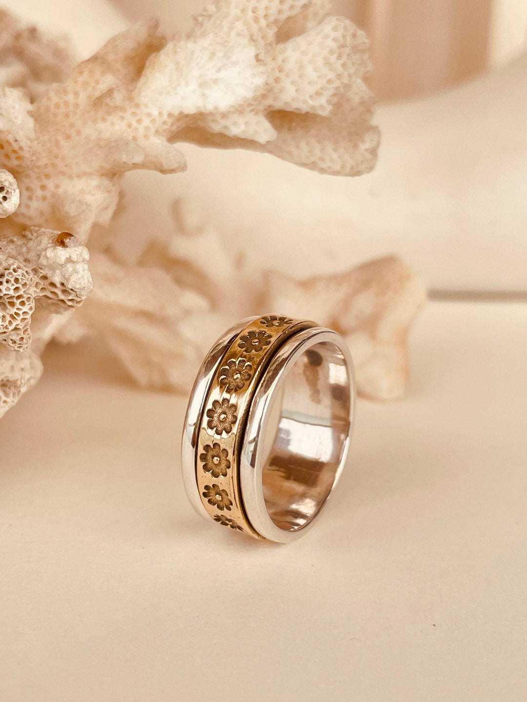 Thumb Spinner Ring for Women, Sterling Silver 925 Fidget Ring, Thumb ...