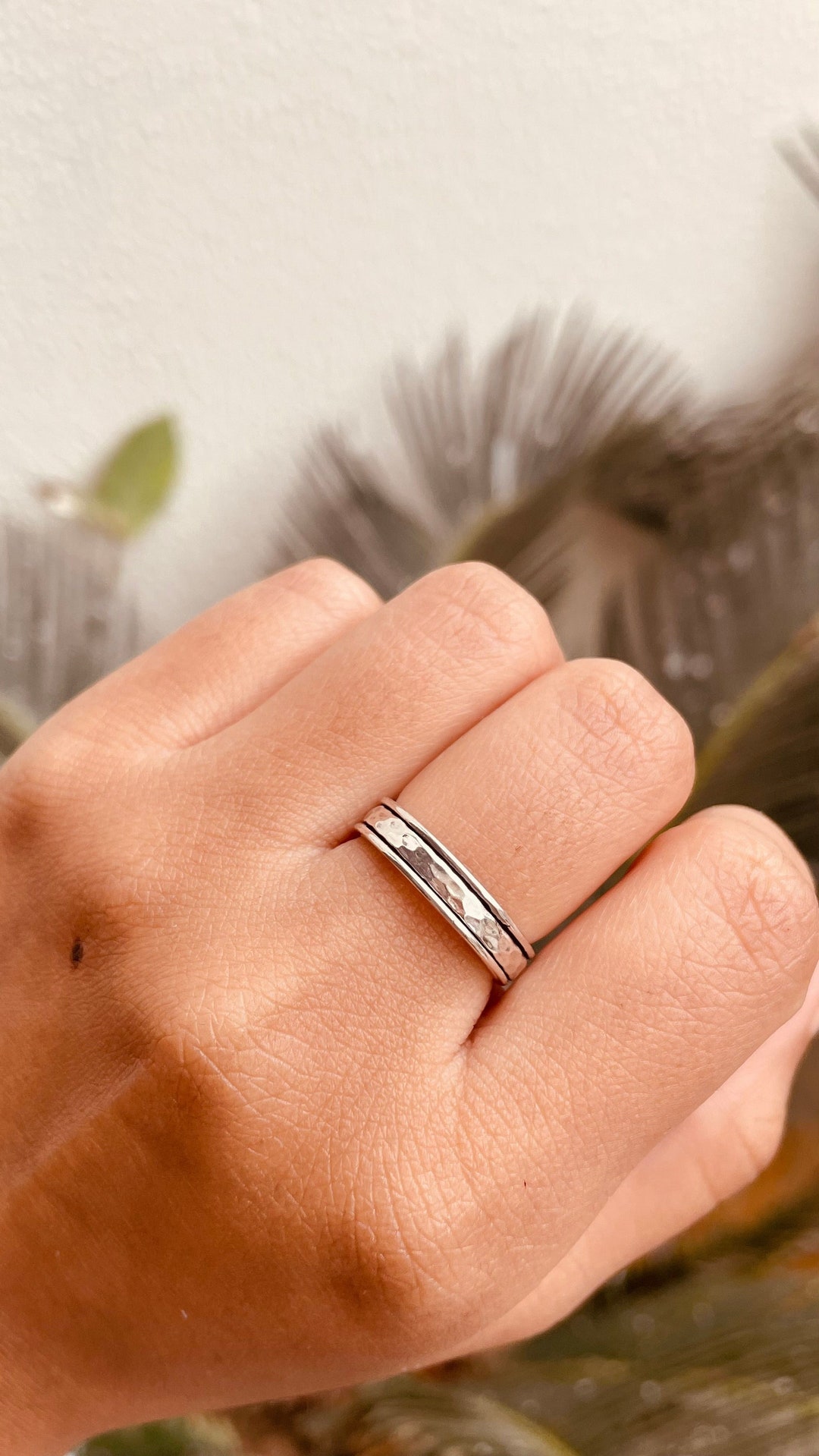 Minimal Handmade Spinner Ring for Women, Sterling Silver 925 Rings for ...