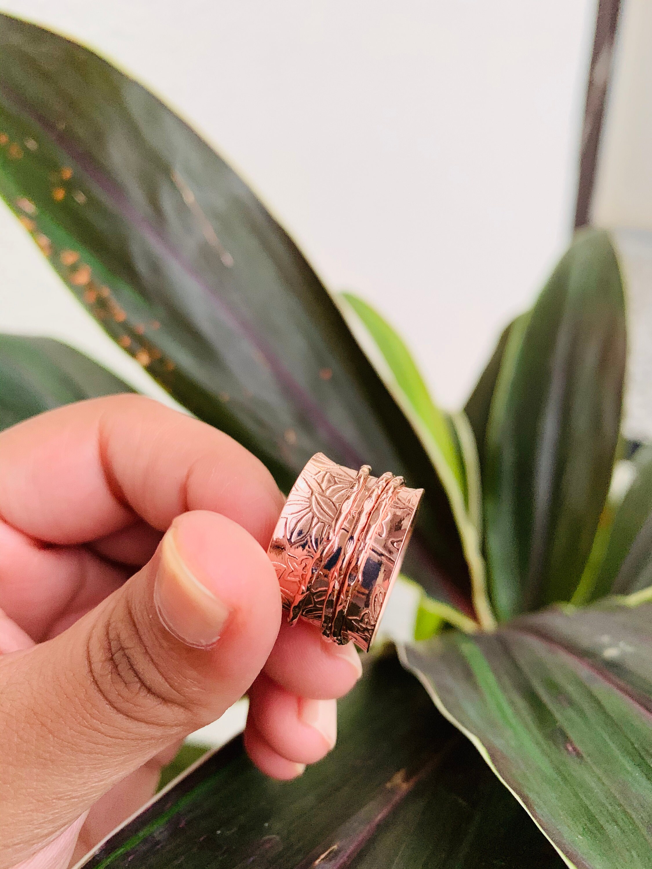 Handmade Rose Gold spinner Ring Designer Ring Statement | Etsy