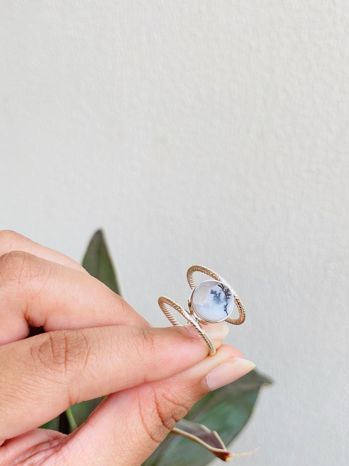 Dendrite Sterling Silver Ring Gemstone RingWomen RingsWrap | Etsy