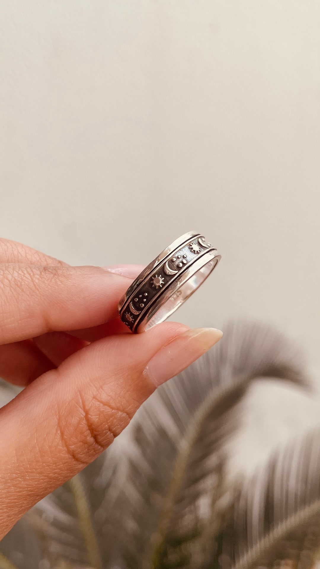 Celestial Moon Spinner Ring, Sterling Silver Ring, Ring Silver 925 ...