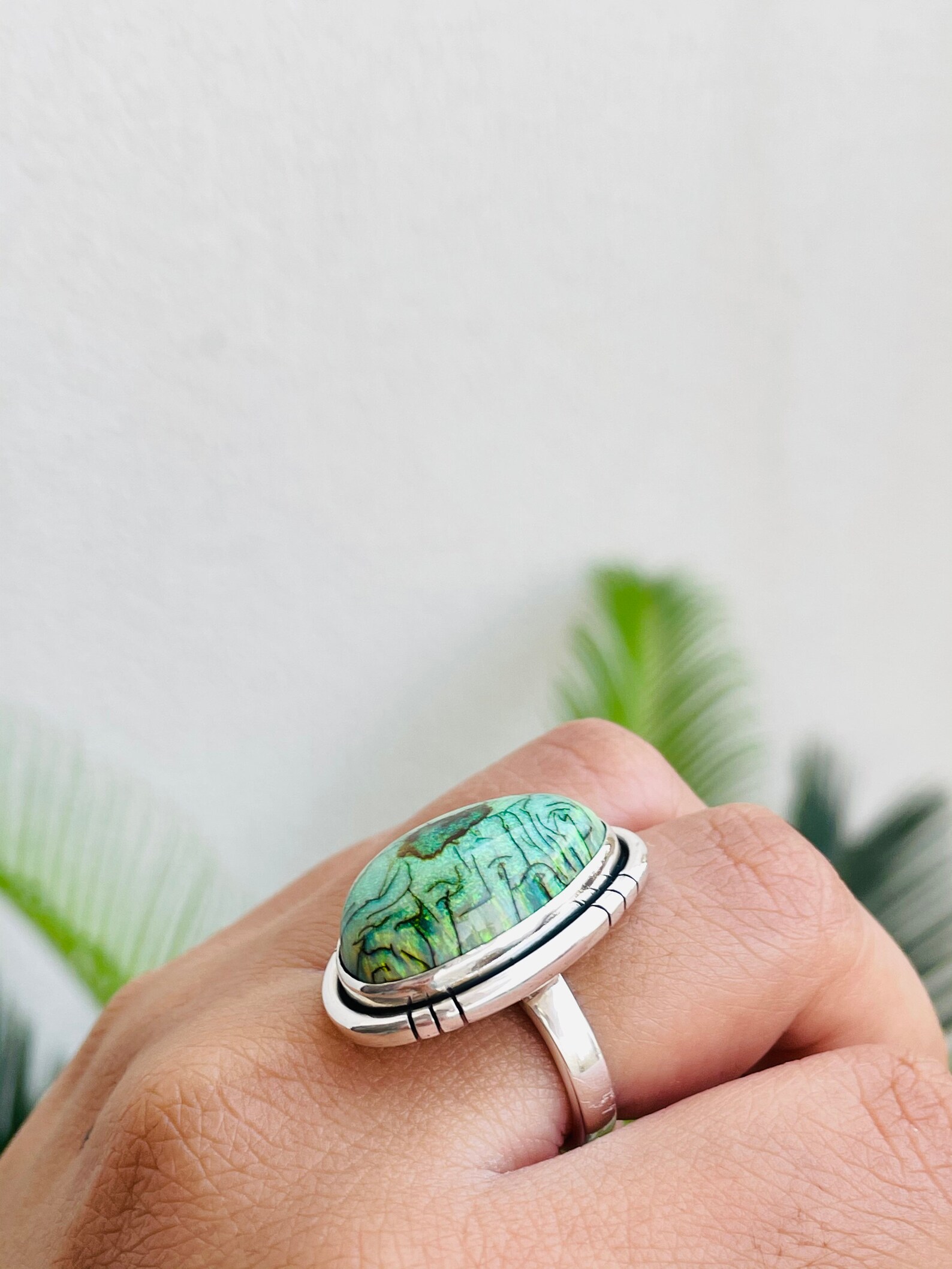 Sterling Opal Statement Ring Multi Color Sterling Opal - Etsy