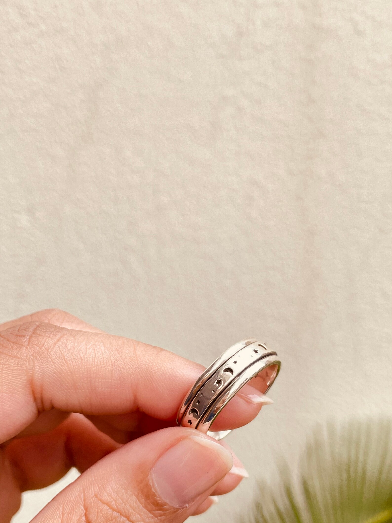 Star and Moon Spinner Ring for Women Sterling Silver Anxiety - Etsy