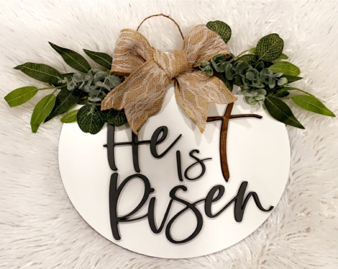He is Risen Door Hanger | Spring | Easter Door Hanger | Minimalist ...