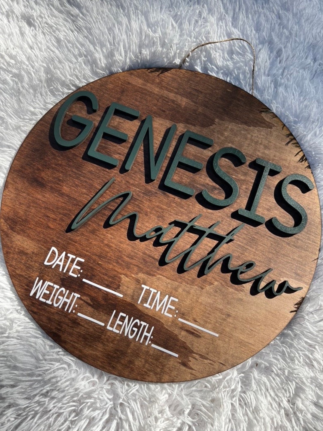 Round Hospital Door Hanger | Newborn | Baby Hospital Door Hanger | Door ...