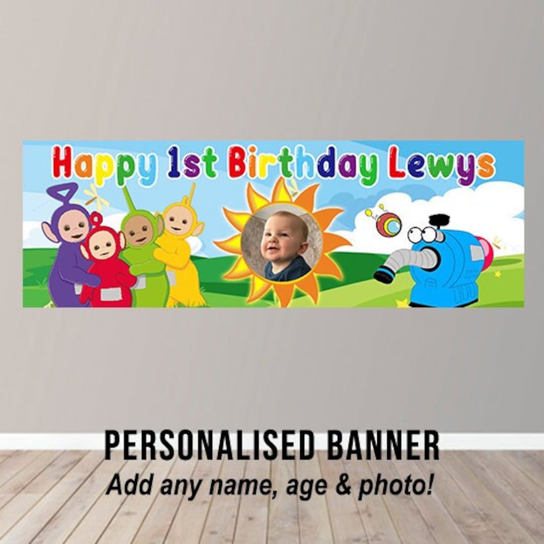 Personalised Teletubbies Inspired Photo Birthday Banner Party Poster ...