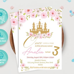 Personalized Princess Once Upon A Time Castle Party Birthday - Etsy