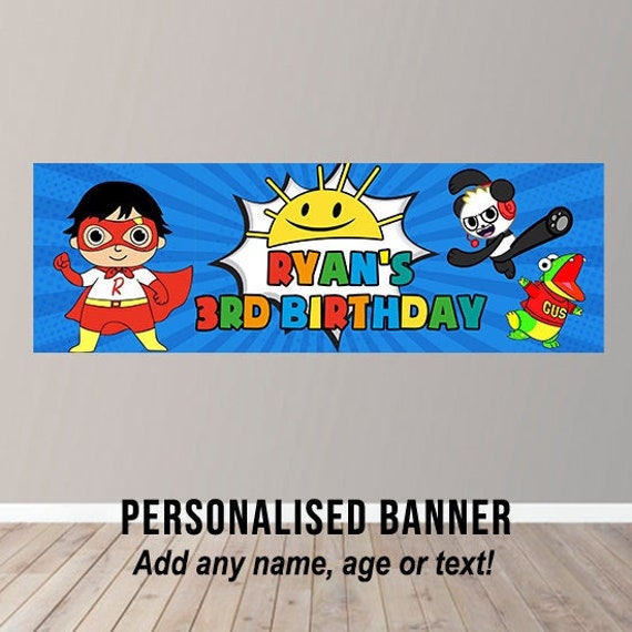 Personalised Ryan's World Themed Birthday Banner Party | Etsy UK