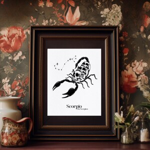 Scorpio the Scorpion Zodiac Sign Giclee Print, Original Drawing ...