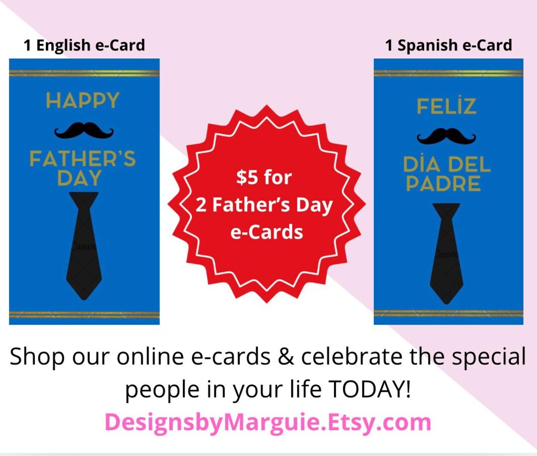 Happy Father’s Day English E-card & Feliz Dia Del Padre (spanish ...
