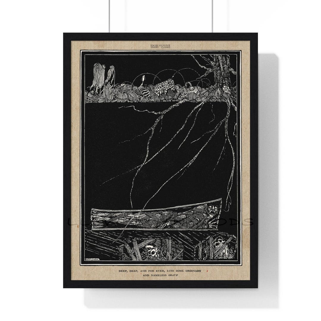 Harry Clarke Underground Coffin Poster | Edgar Allan Poe Illustration ...