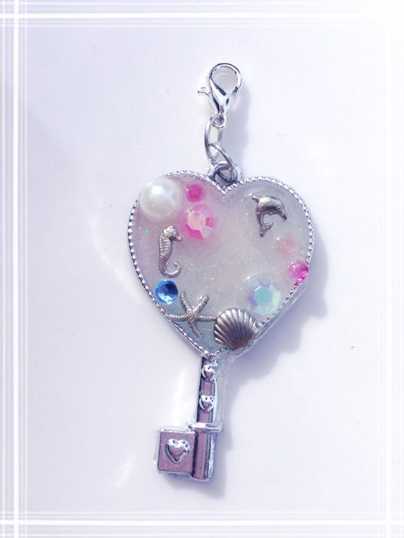 Oceanic Heart Key Pendant | Etsy