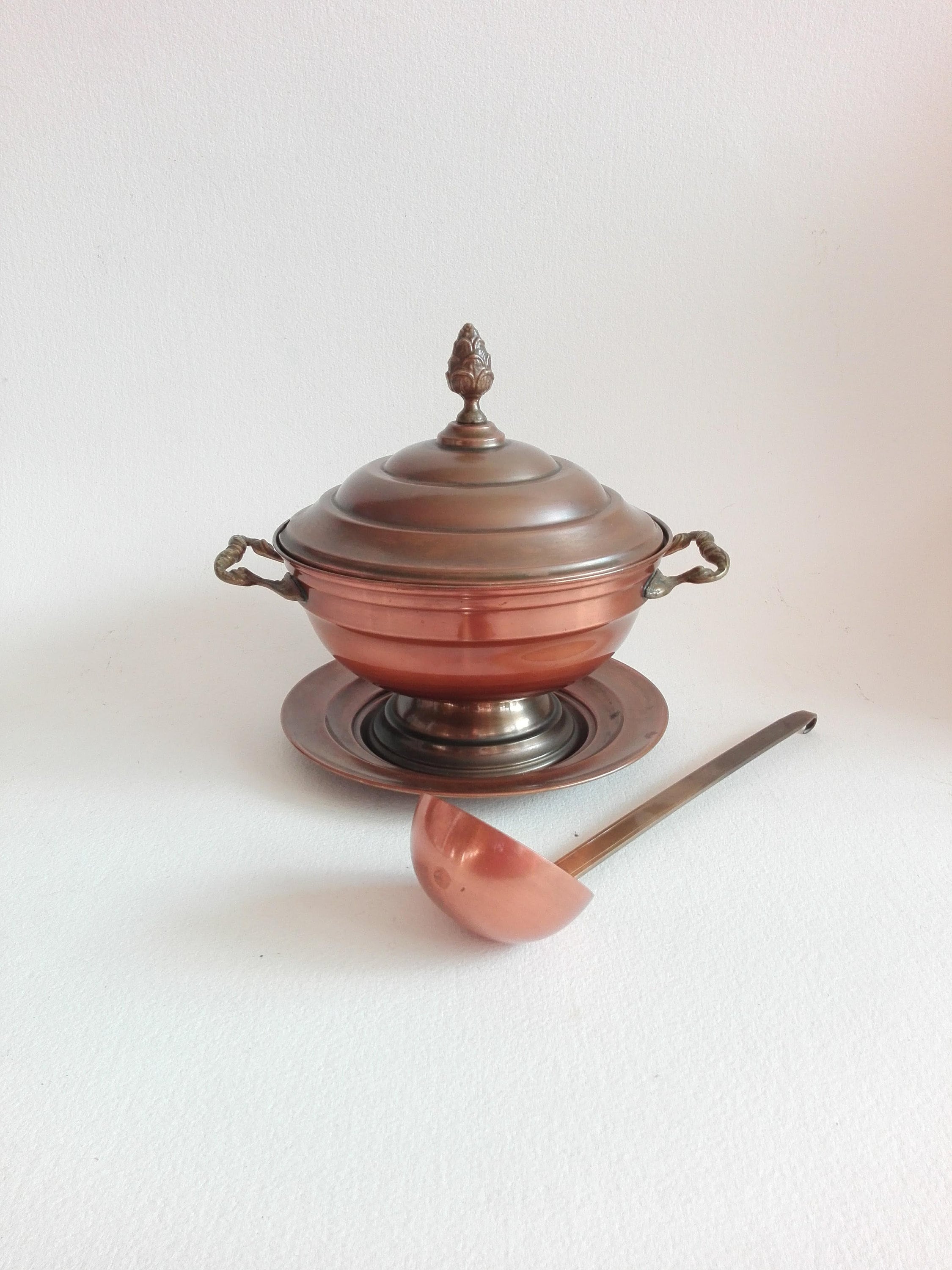 Copper Tureen With Ladle Belgian Vintage Centerpiece Table - Etsy
