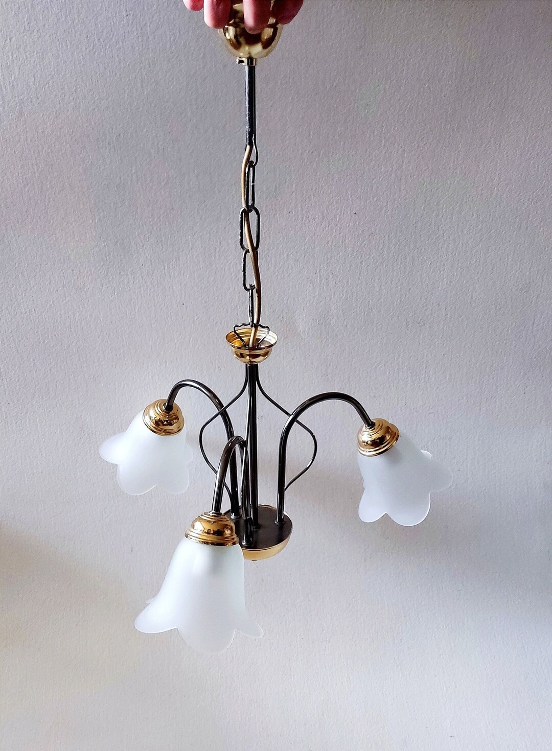 Lustre tulipes à 3 branches, vintage français, éclairage rétro - Etsy ...