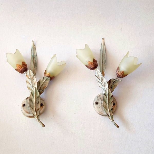 Gold Floral Sconces - Etsy