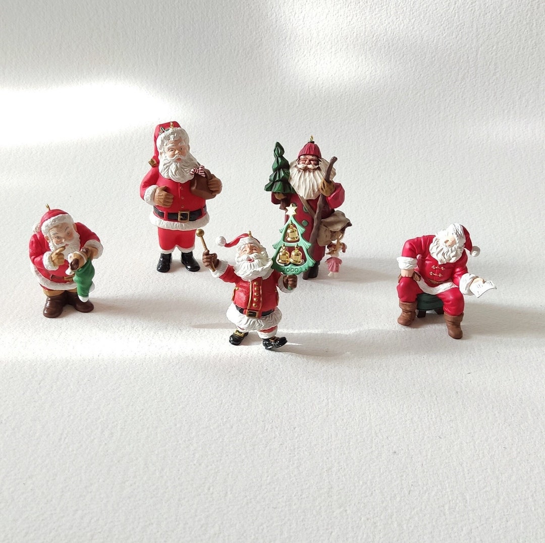 Santa Set Christmas Decoration, Vintage Hallmark Ornaments, Christmas ...