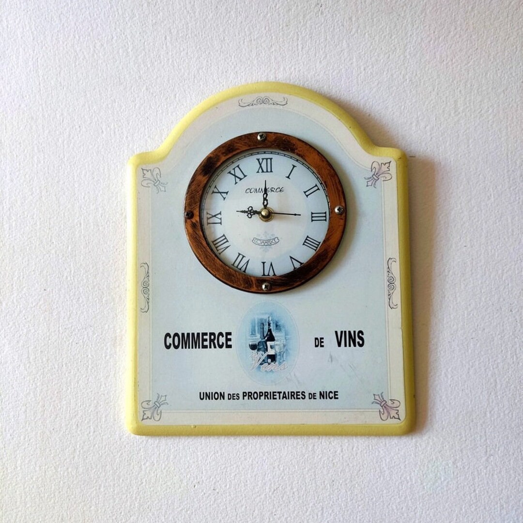 Wall Advertising Clock, Vintage French, Clock Hanging Decor, Vintage ...