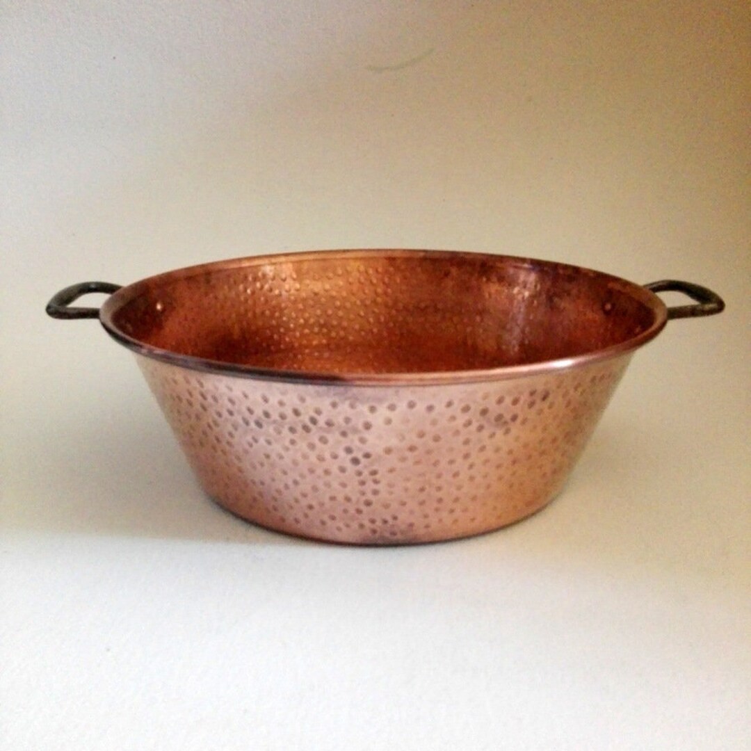 Copper Jam Pan, French Vintage, Kitchen Decor, Hammered Copper, Copper ...