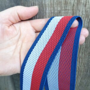 1 1/2" Wide Elastic by the Yard; Tri-color Elastic for DIY Projects ...