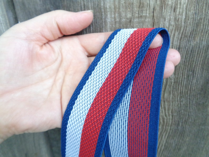 1 1/2" Wide Elastic by the Yard; Tri-color Elastic for DIY Projects ...