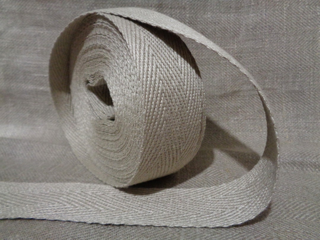 20 Yards of Pure Linen Tape Width 2"/ 5cm, Twill Tape, Herringbone ...