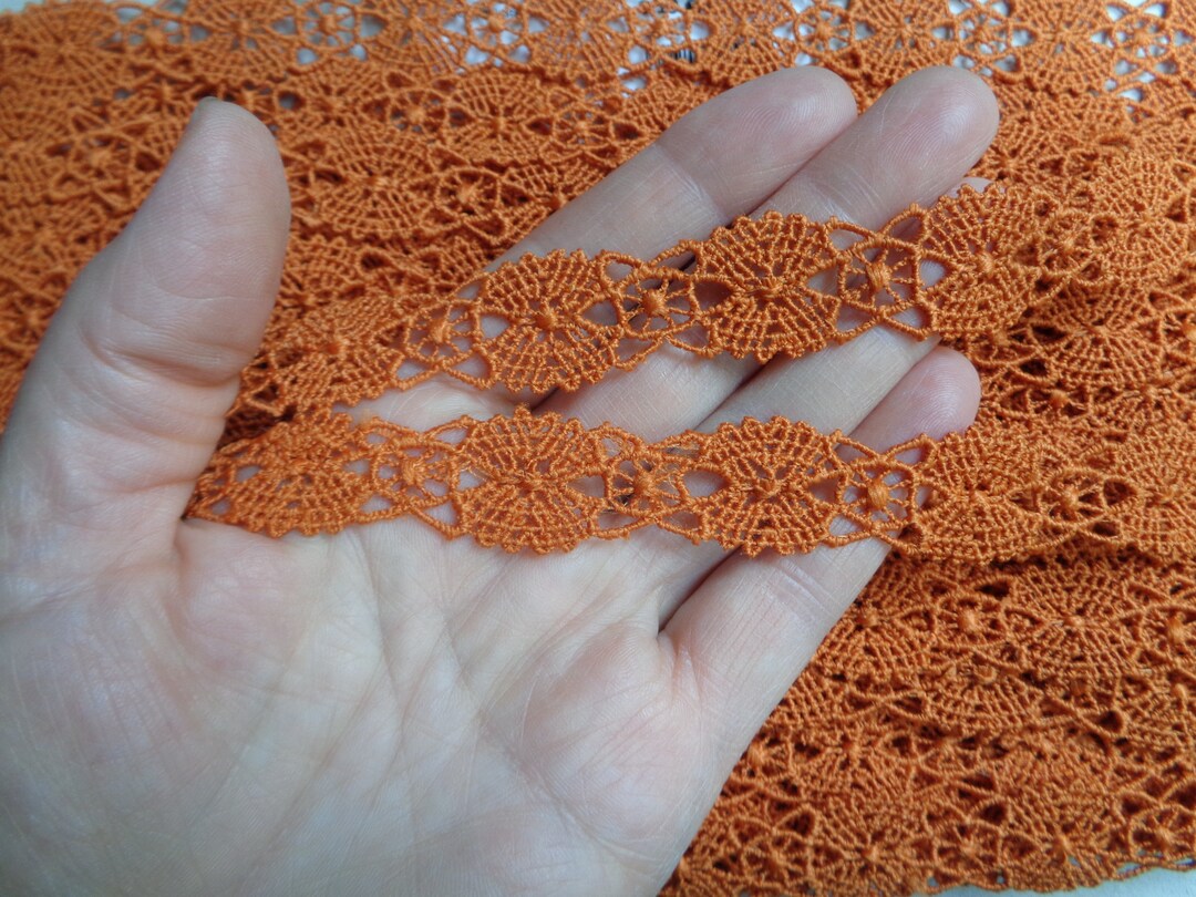 5 Yards of Narrow Lace Width 2cm; Rust Brown Knotted Lace for DIY ...