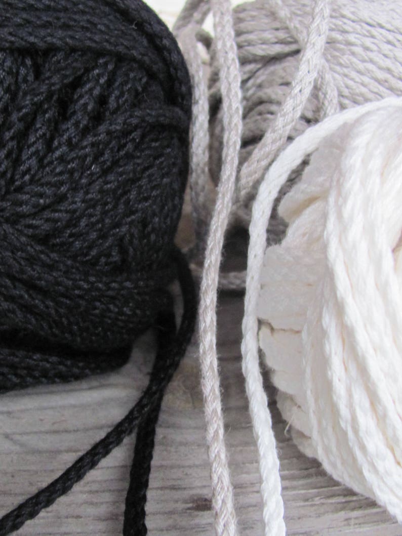 5 Yards Pure Linen Twine; Ecru Gray / Milk White / Black Linen String ...