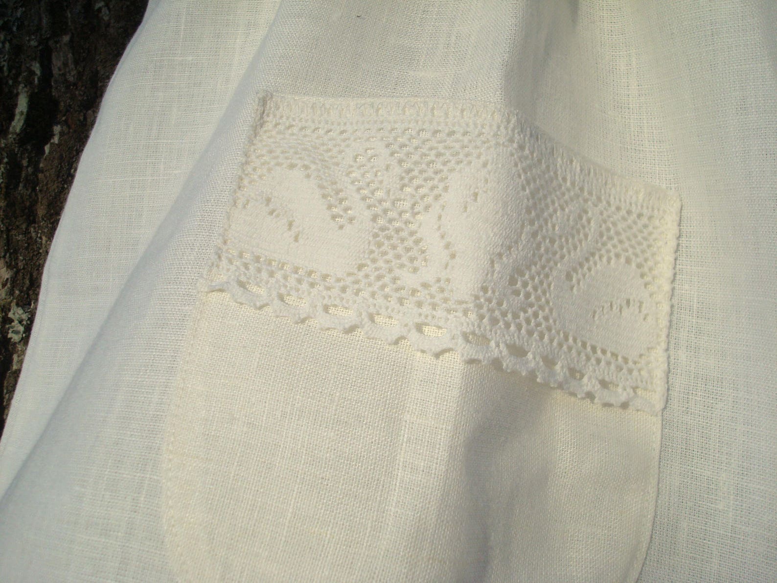 3" Pure Linen Lace by Yard; Milk White Linen Lace With Swan Patterns ...