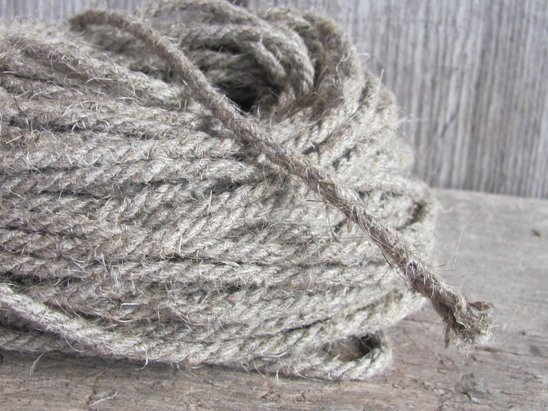 10 Yards of Pure Linen Twine; Ecru Gray Linen Cord; Rough Linen Twine ...
