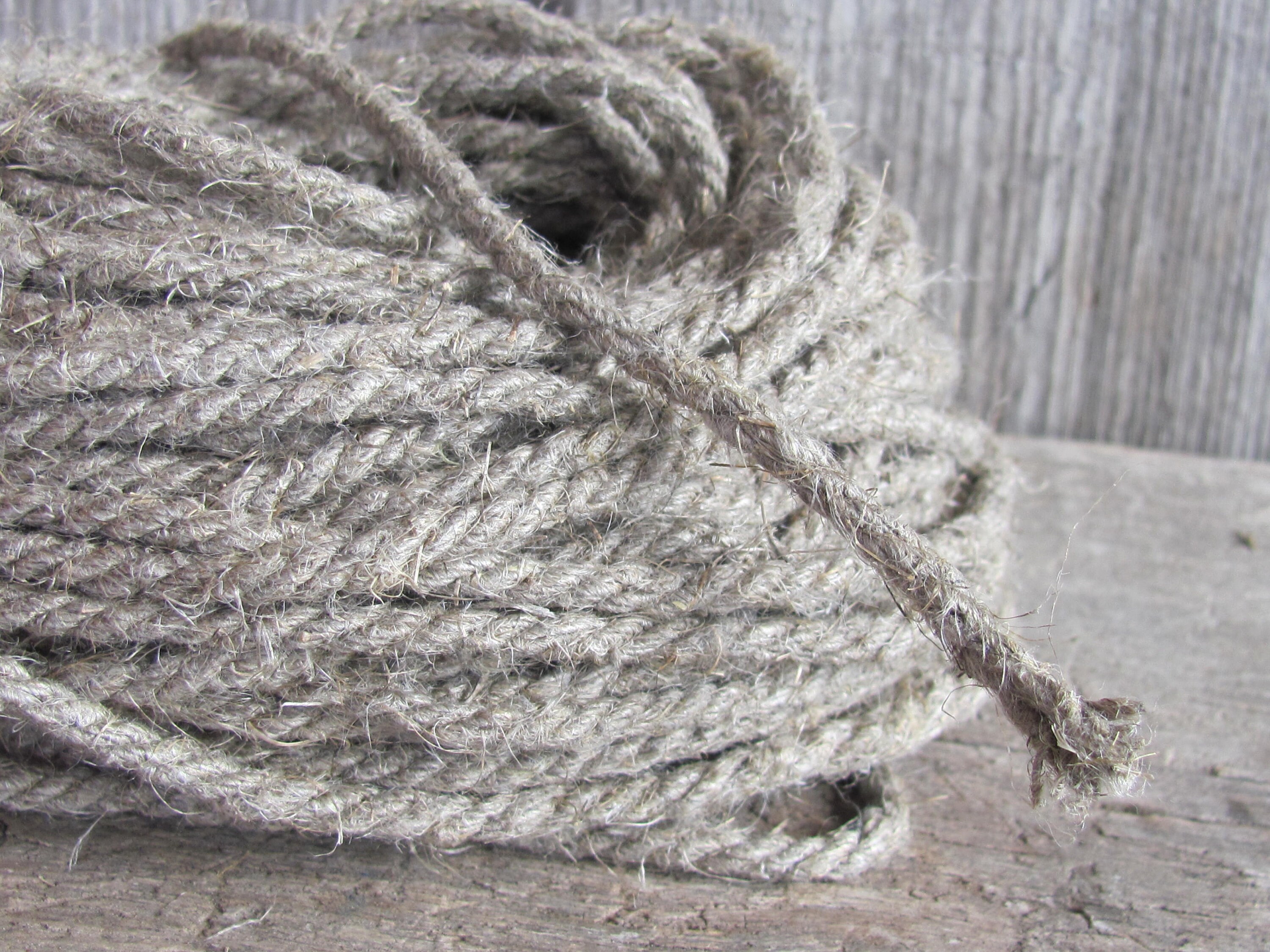 10 Yards of Pure Linen Twine; Ecru Gray Linen Cord; Rough Linen Twine ...