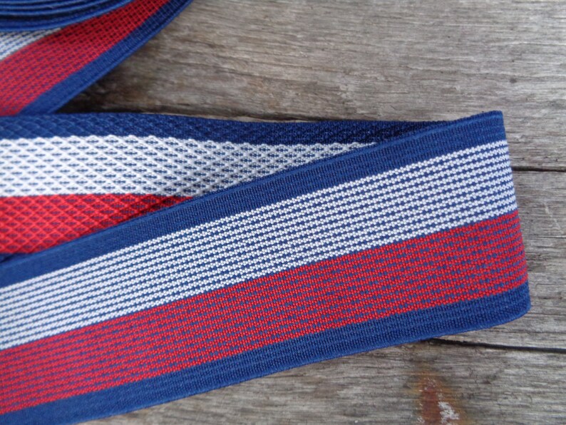 1 1/2" Wide Elastic by the Yard; Tri-color Elastic for DIY Projects ...