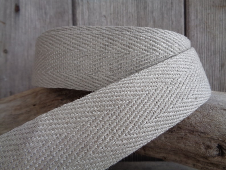 20 Yards of Pure Linen Tape Width 2"/ 5cm, Twill Tape, Herringbone ...
