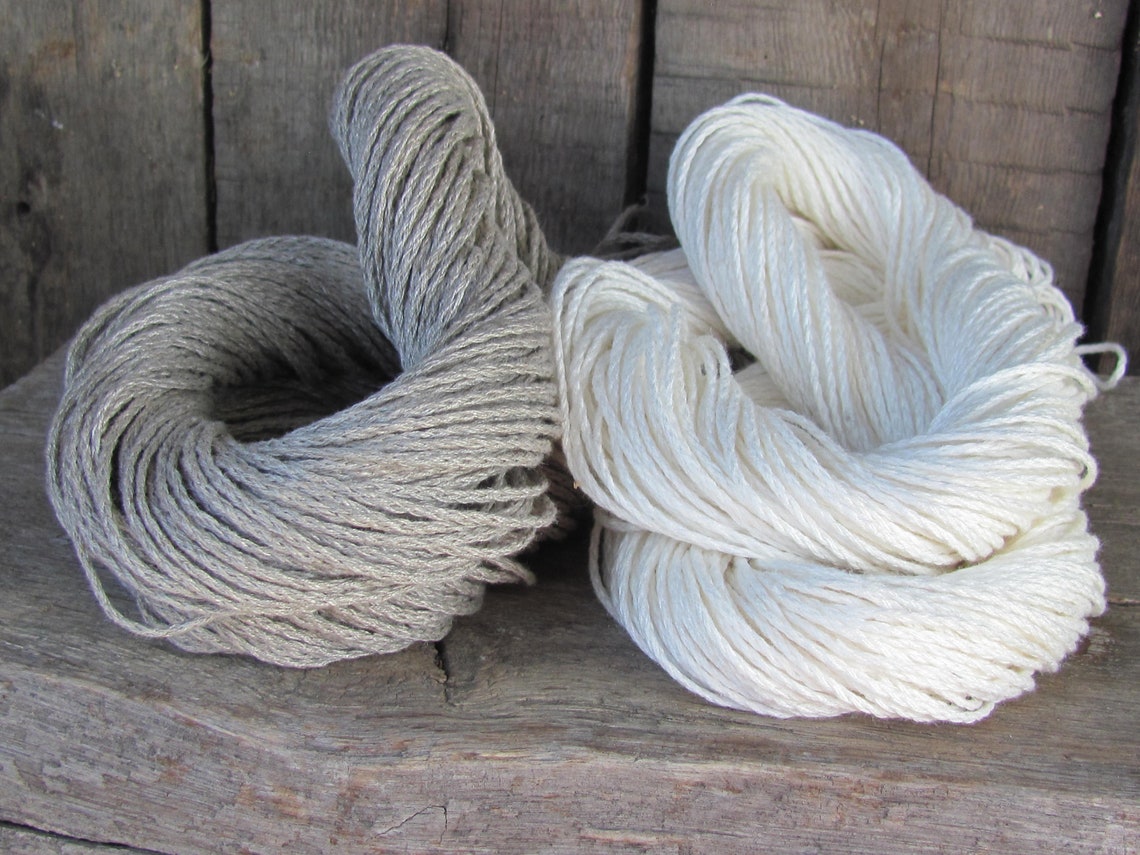 20 Yards Pure Linen Twine; Milk White / Ecru Gray Linen String ...