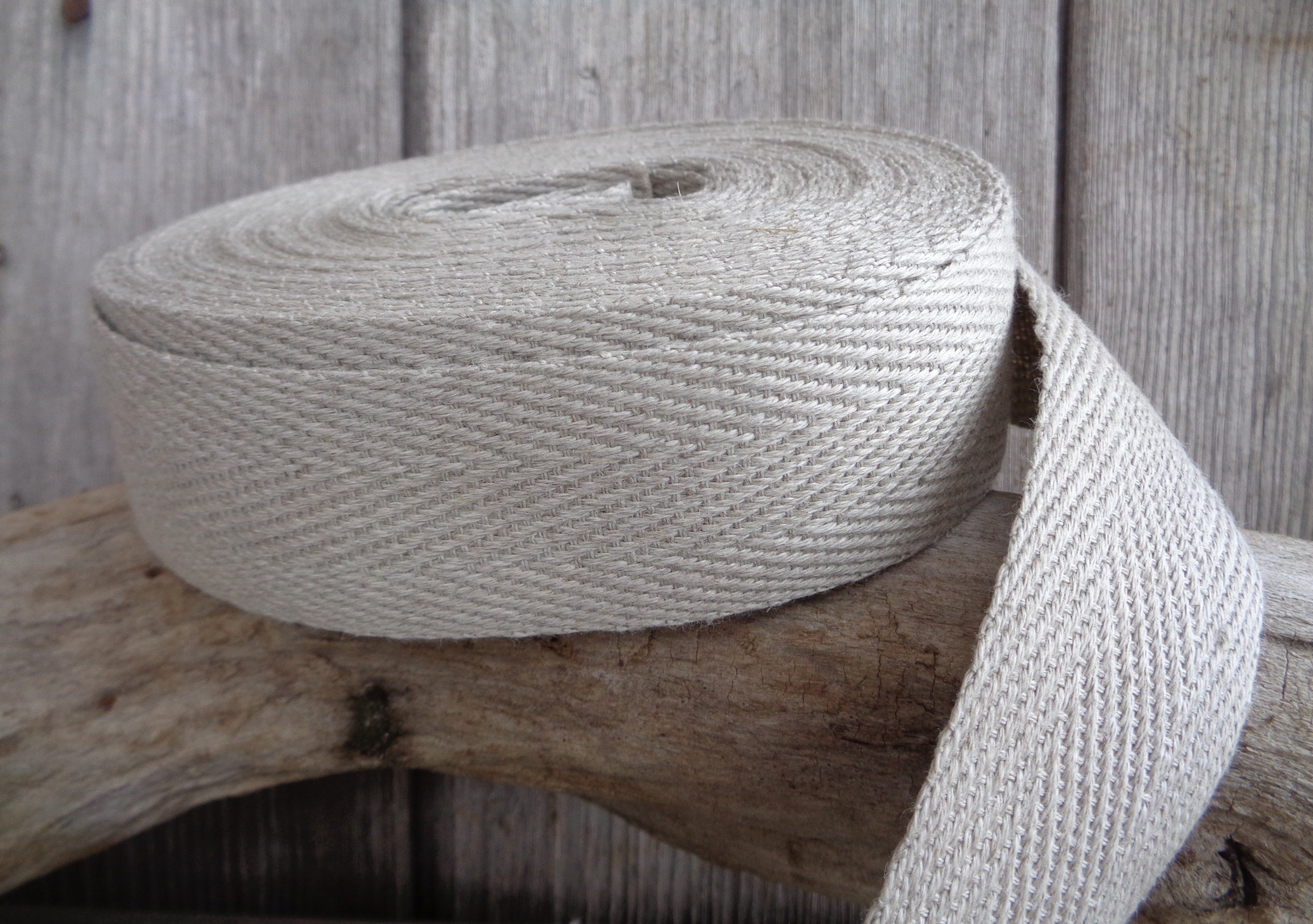 20 Yards of Pure Linen Tape Width 2"/ 5cm, Twill Tape, Herringbone ...