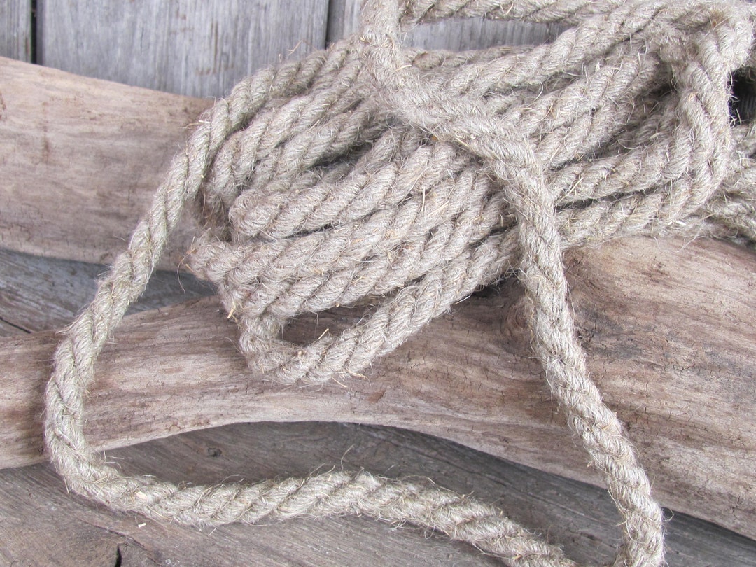5 Yards Natural Linen Flax Rope; Ecru Gray Rough Linen Rope Thickness ...