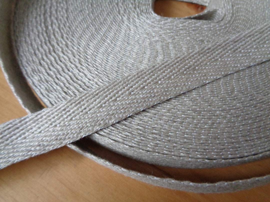 5 Yards of Linen Tape, Herringbone Weave Tape; Durable Natural Gray ...