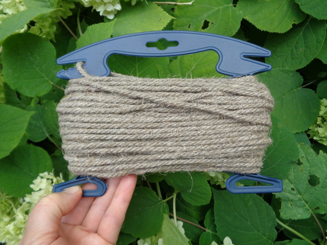 25 Yards of Pure Linen Twine; Ecru Gray Rough Linen Twine Thickness 4mm ...