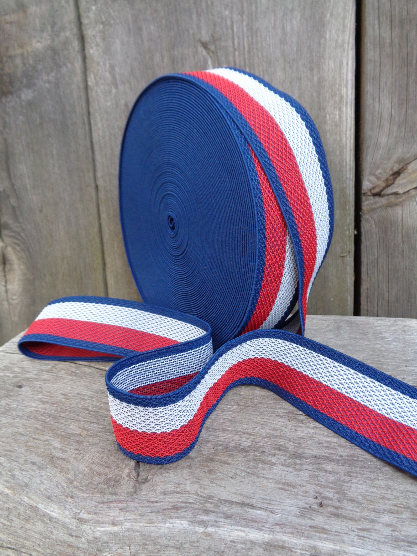 1 1/2" Wide Elastic by the Yard; Tri-color Elastic for DIY Projects ...