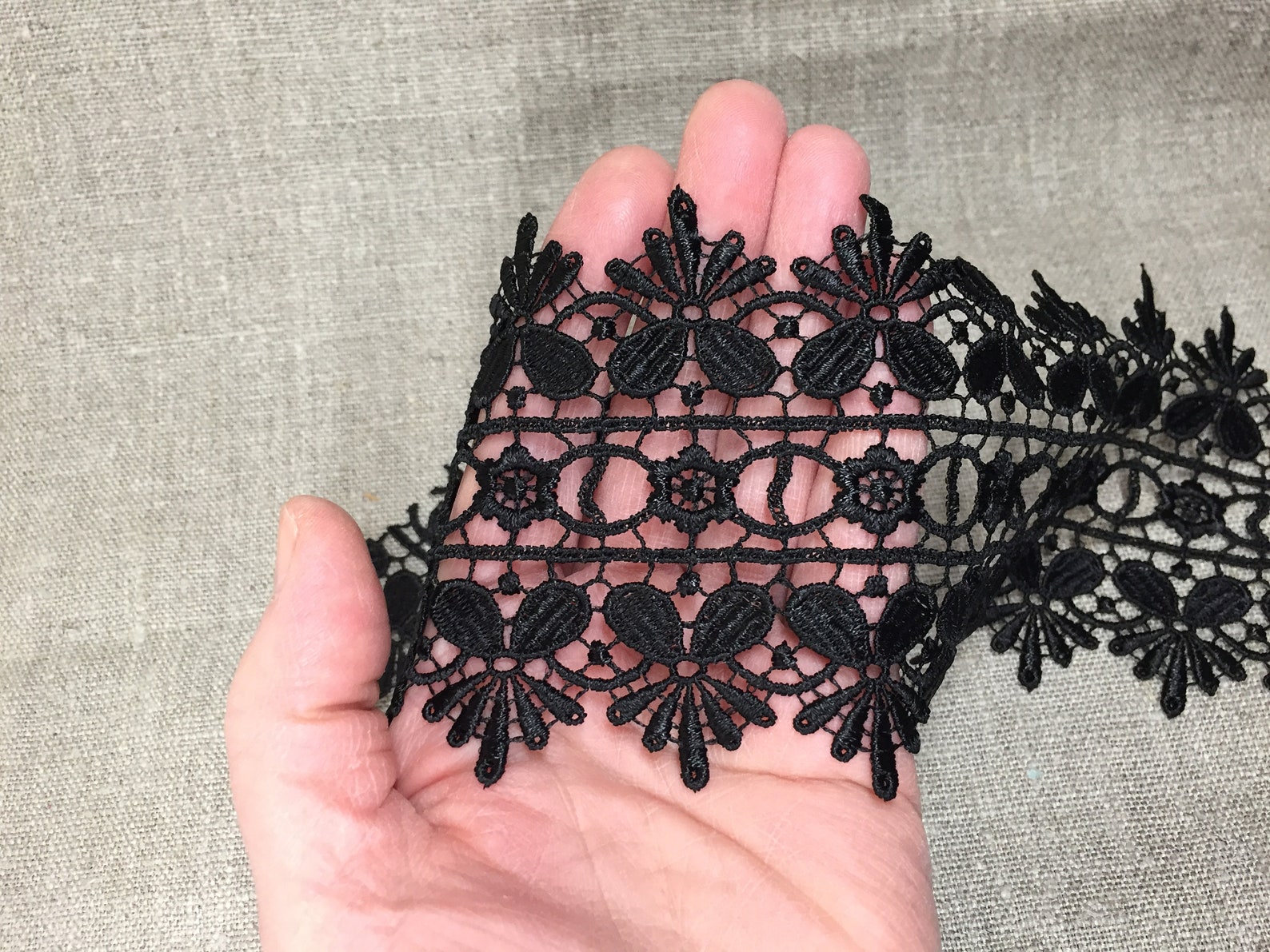 Black Lace by the Yard - Etsy