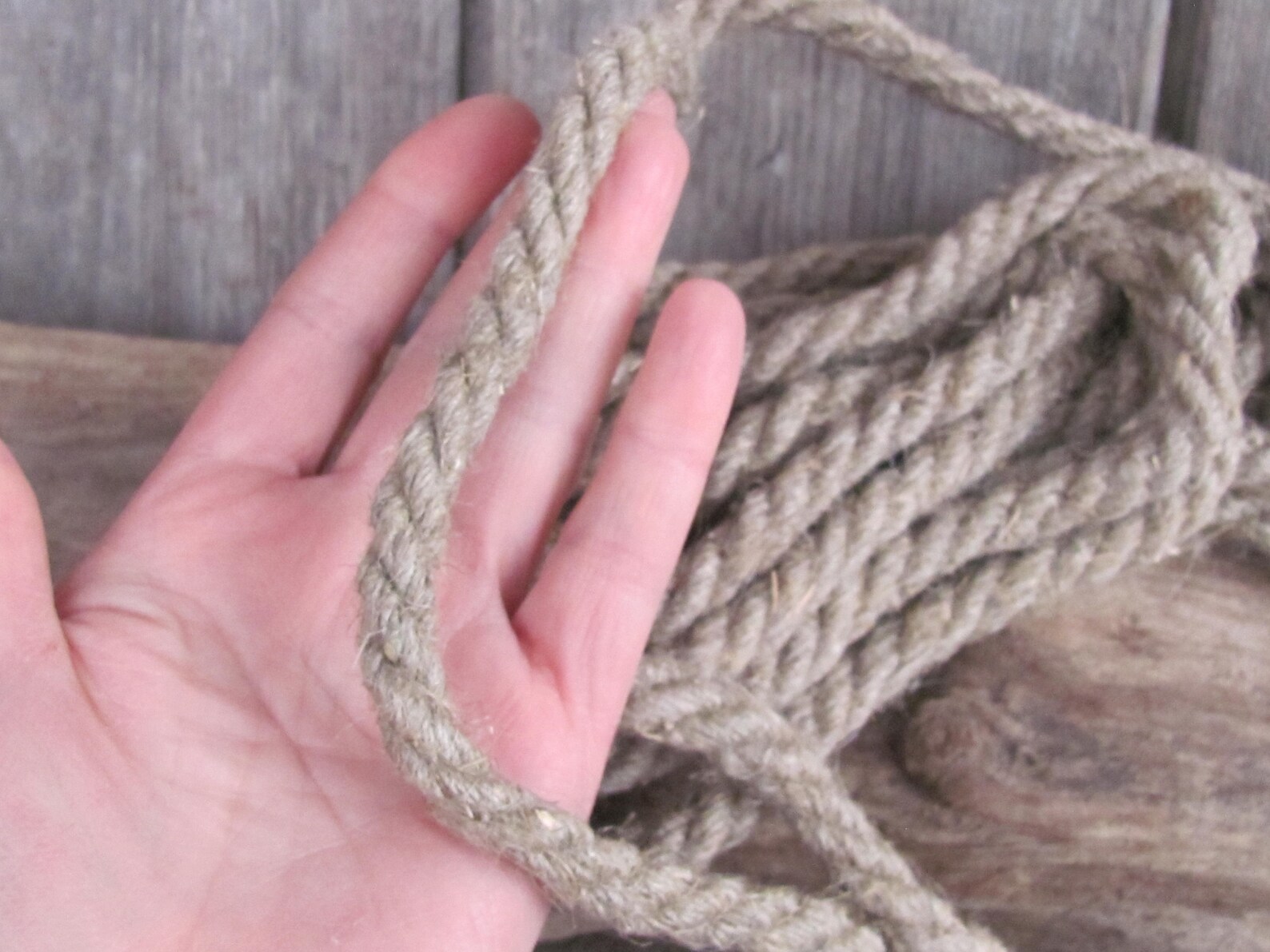 5 Yards Natural Linen Rope Flax Rope Ecru Gray Rough Linen Rope ...