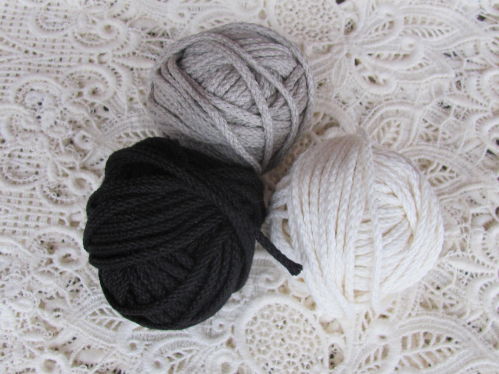 5 Yards Pure Linen Twine; Ecru Gray / Milk White / Black Linen String ...