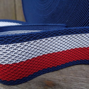 1 1/2" Wide Elastic by the Yard; Tri-color Elastic for DIY Projects ...