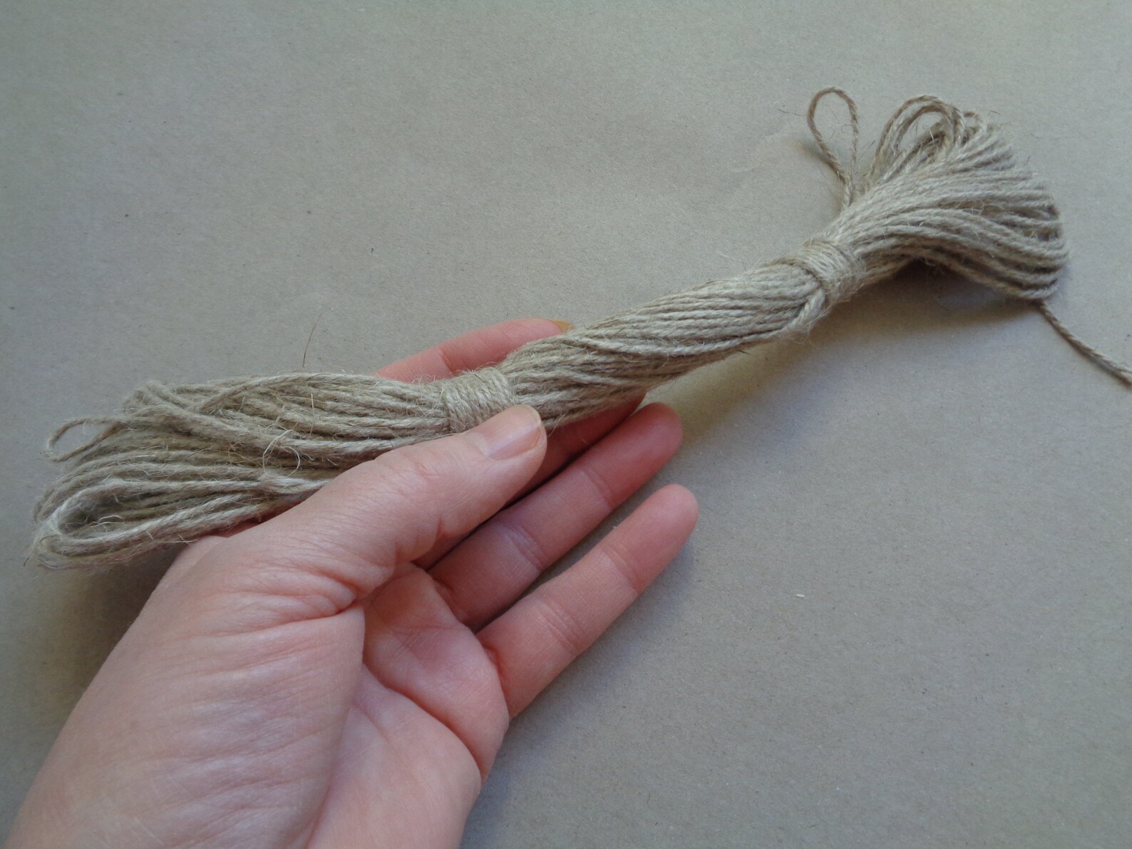 20 Yards of Pure Linen Twine; Ecru Gray Linen String Thickness ~1mm for ...